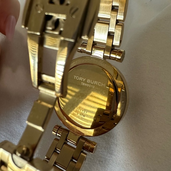 Tory Burch | Accessories | Tory Burch Tbw90 Gold Tone Navy Face Womens ...